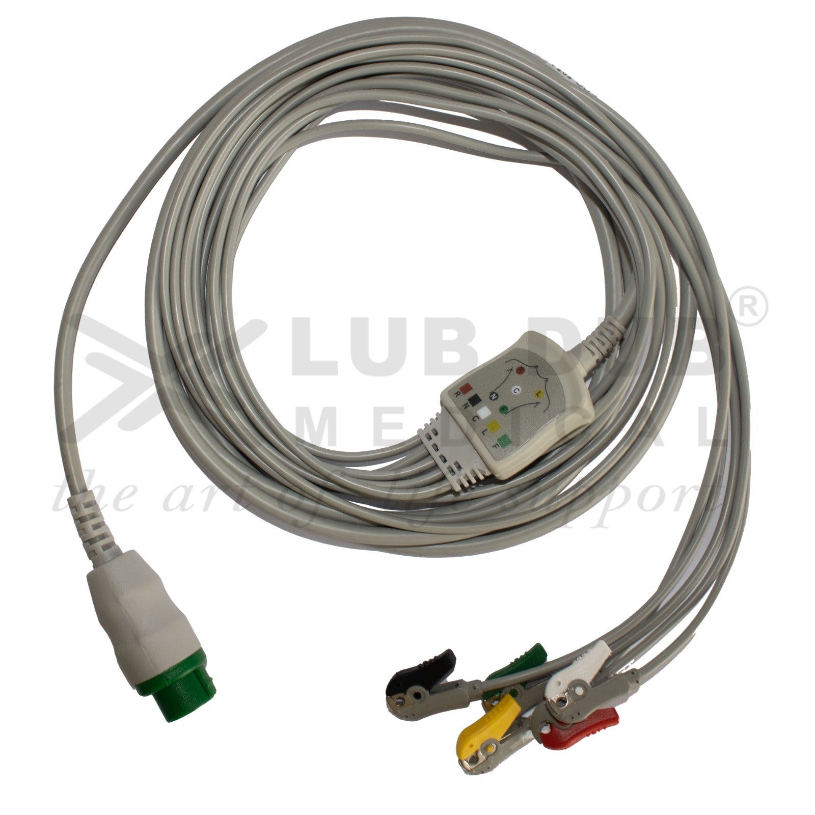 5 Lead ECG Cable Compatible with Schiller Samikhs/Truscope2 12 Pin Cli ...